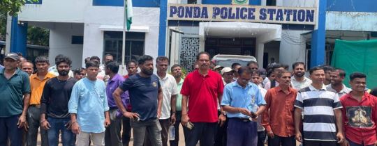 The Goan EveryDay: High tension rises outside Ponda Police station after assault on PWD worker