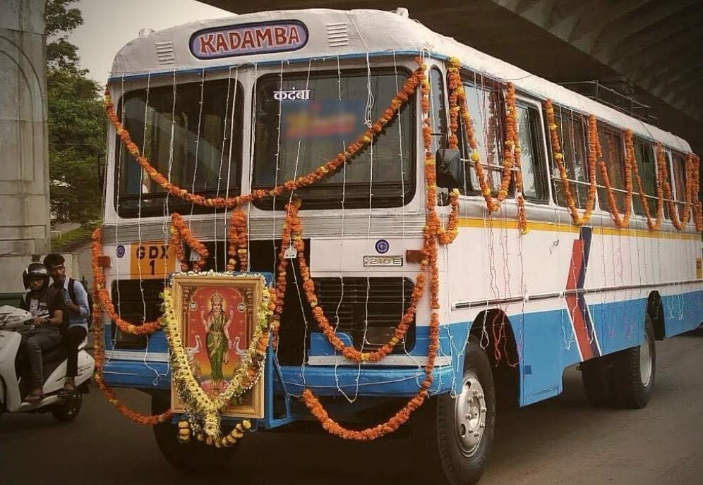 The Goan EveryDay: 44 Years of Kadamba GDX-1 Bus; Puja held on the ...